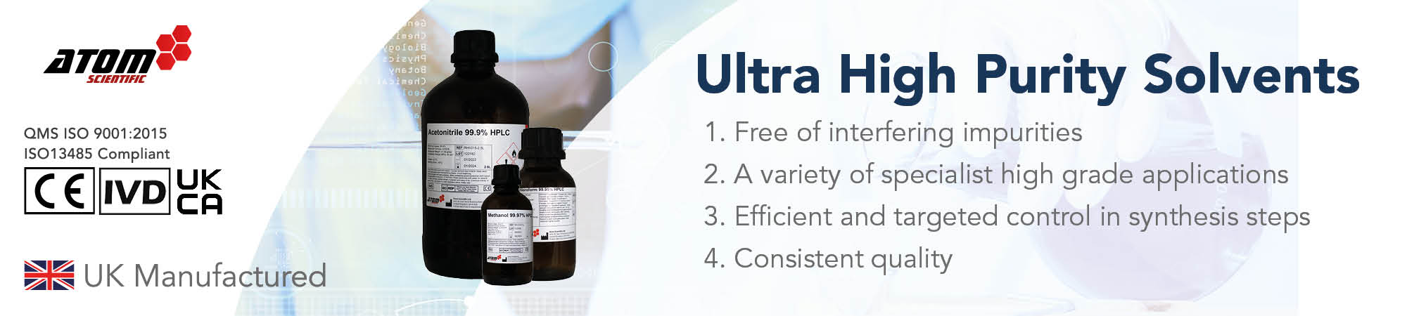 Atom Scientific | High Quality UK Made Chemicals and Labware Products